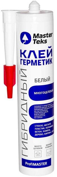 Клей-герметик MASTERTEKS PM многоцелевой 290мл белый, арт.9612087/9612901