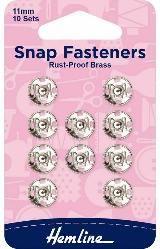 Кнопки пришивные, цв. никель 11мм,10 шт Hemline арт.420.11