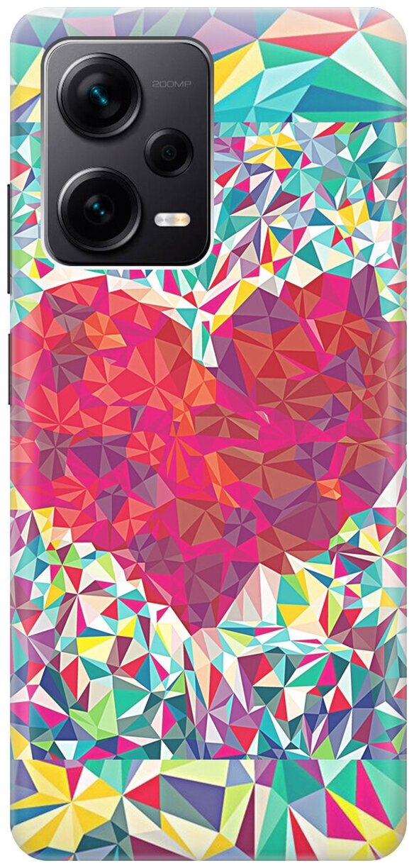 Силиконовый чехол Бриллиантовое сердце на Xiaomi Redmi Note 12 Pro / Note 12 Pro+ / Note 12 Explorer Edition