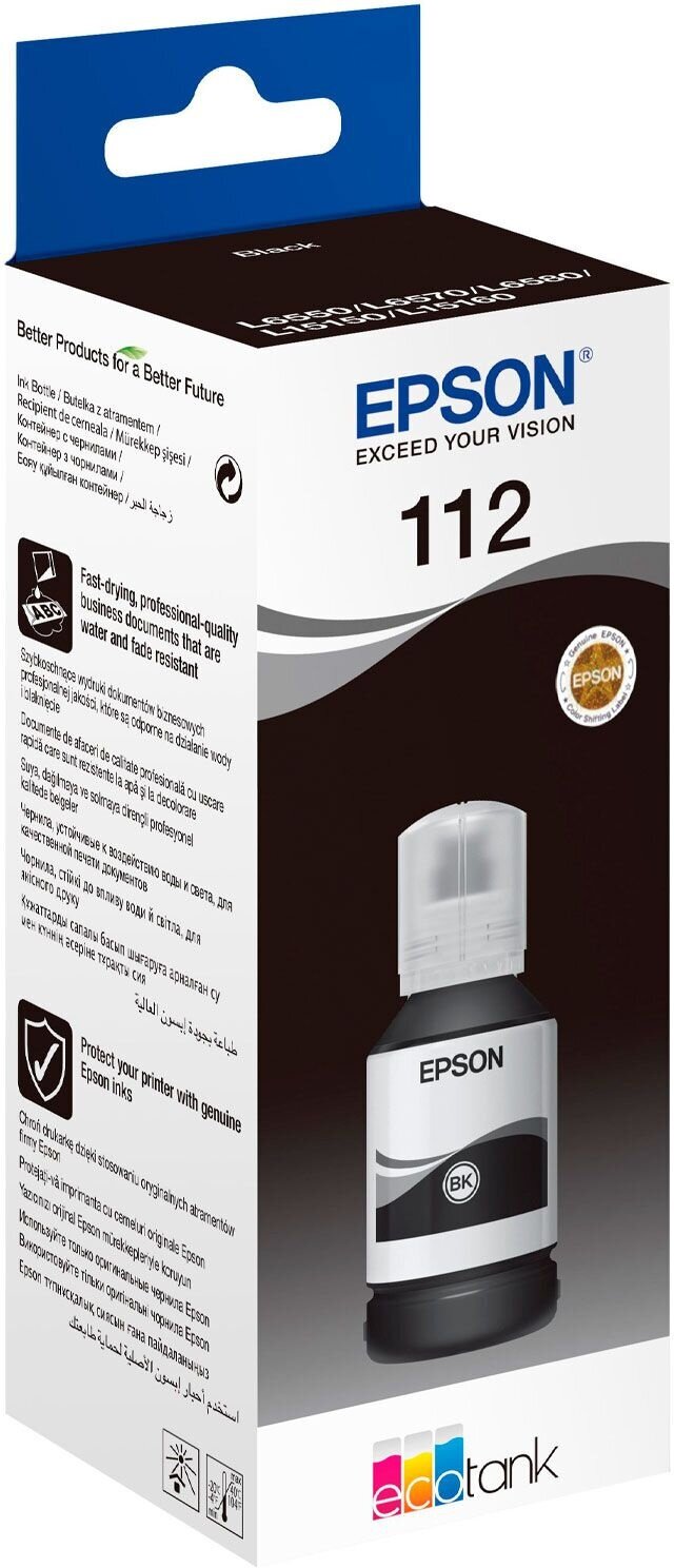 Картридж струйный Epson 112 C13T06C14A черный (7500стр.) (127мл) для Epson L11160/L15150/L15160/L649