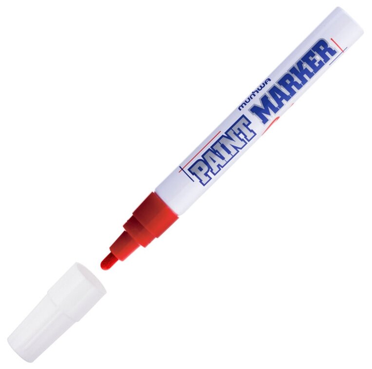 12 шт. Маркер-краска MunHwa красная, 4мм, нитро-основа