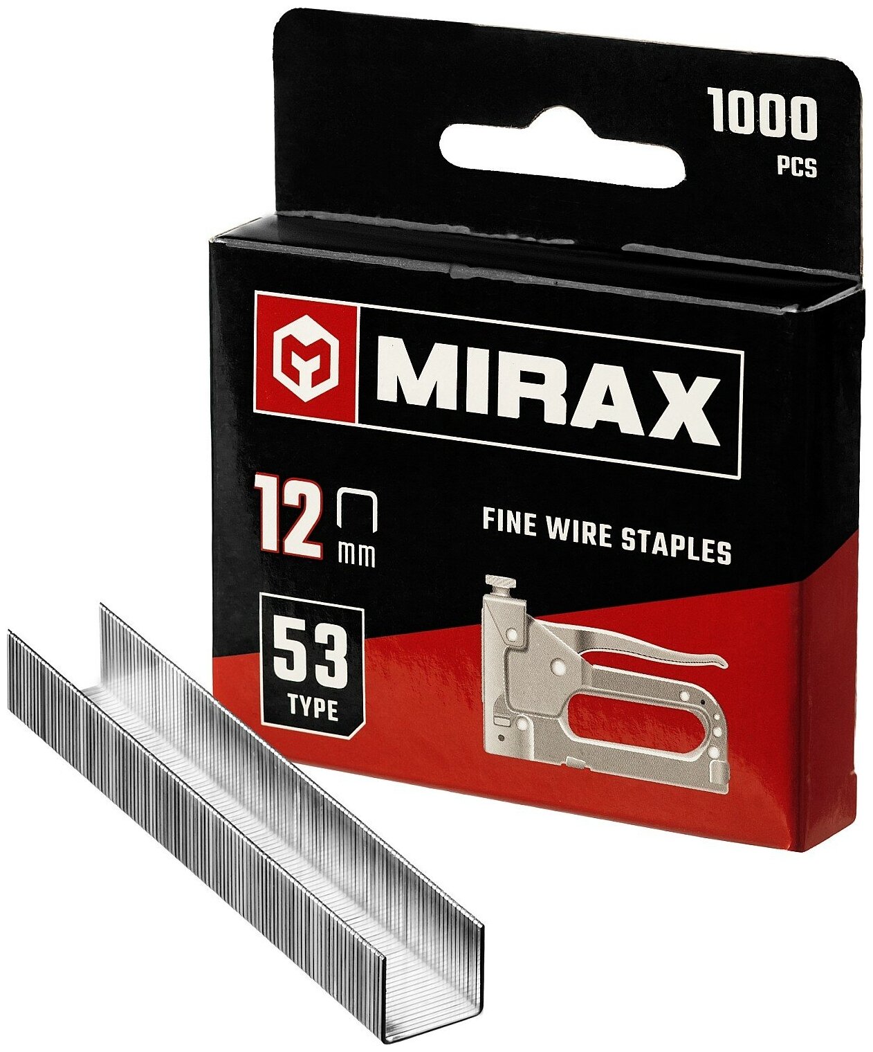 Скобы для степлера узкие тип 53 1000 шт MIRAX 3153-12