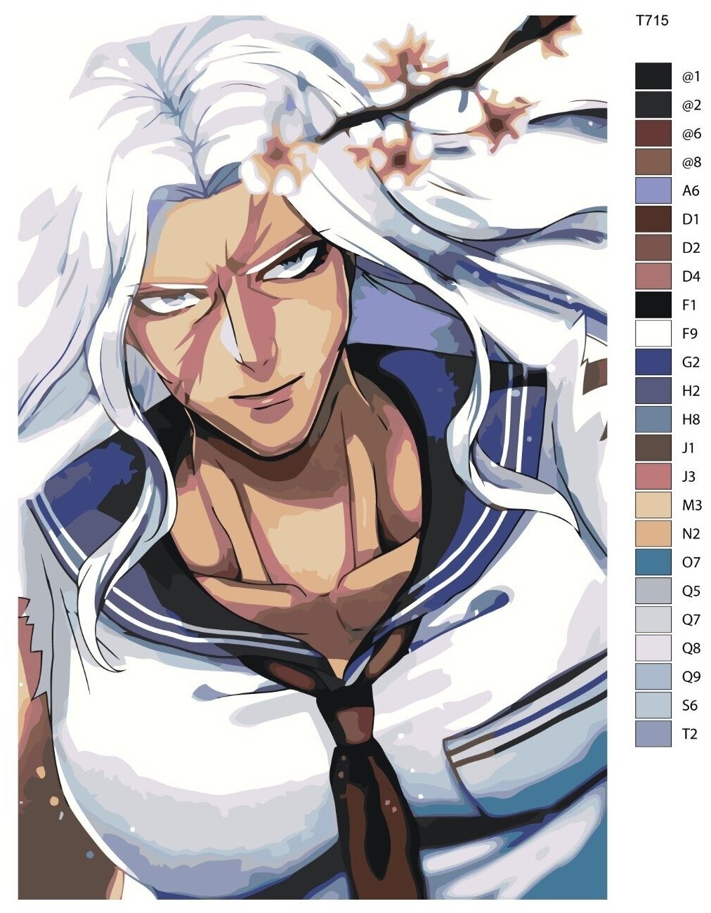 Картина по номерам T715 "Сакура Огами. Аниме Данганронпа - Danganronpa " 40X60