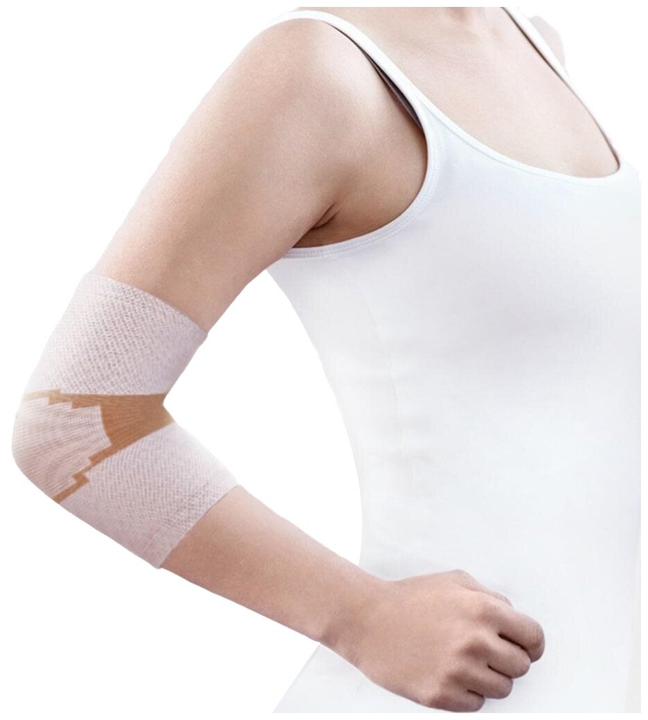 Бандаж на локтевой сустав эластичный Ttoman ES-E01, Размер L, Бежевый