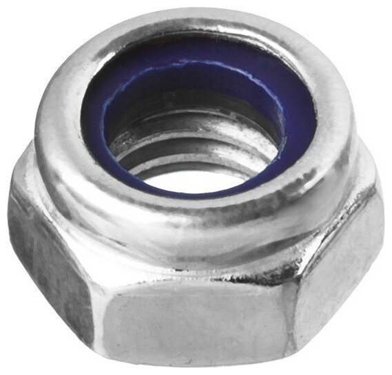 ЗУБР DIN 985 кл. пр. 6, M10, самостопорящаяся гайка с нейлоновым кольцом, цинк, 5 кг (303580-10)