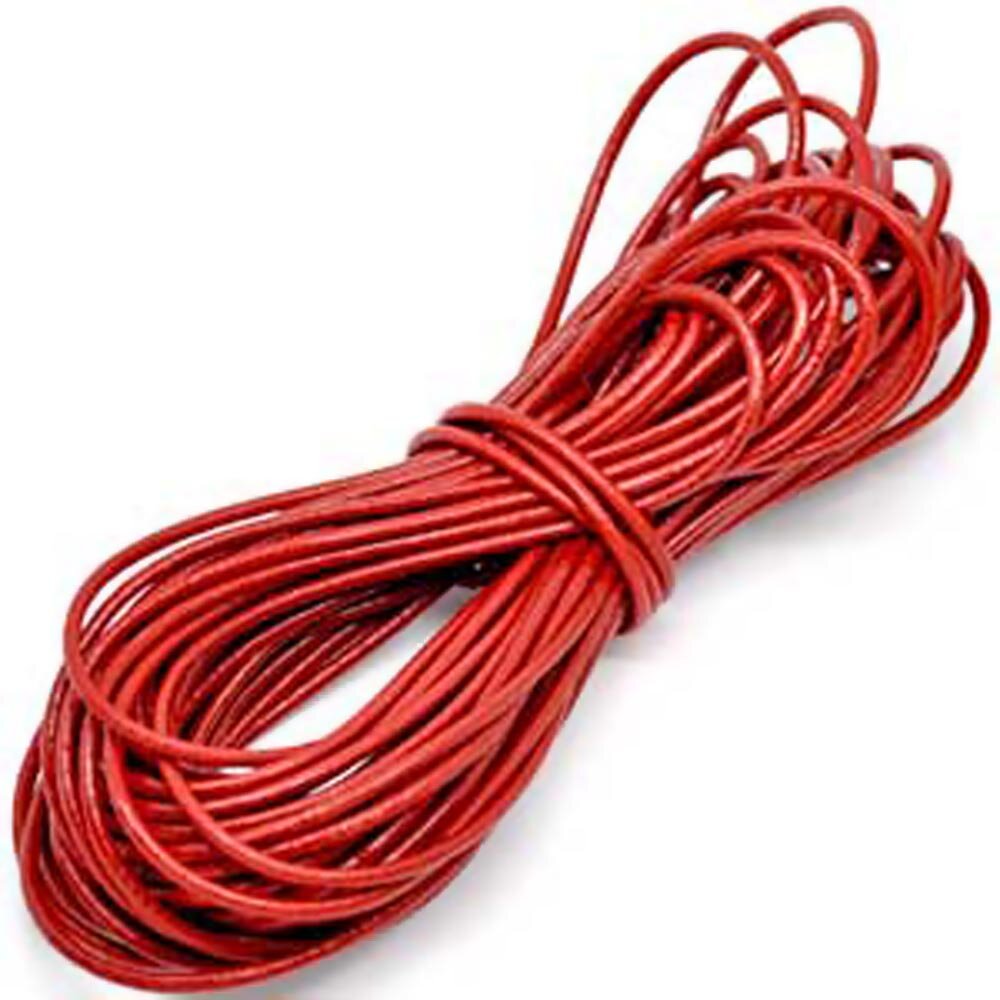 Кожаный шнур 0000369 красный 2 мм, цена за 1 м.