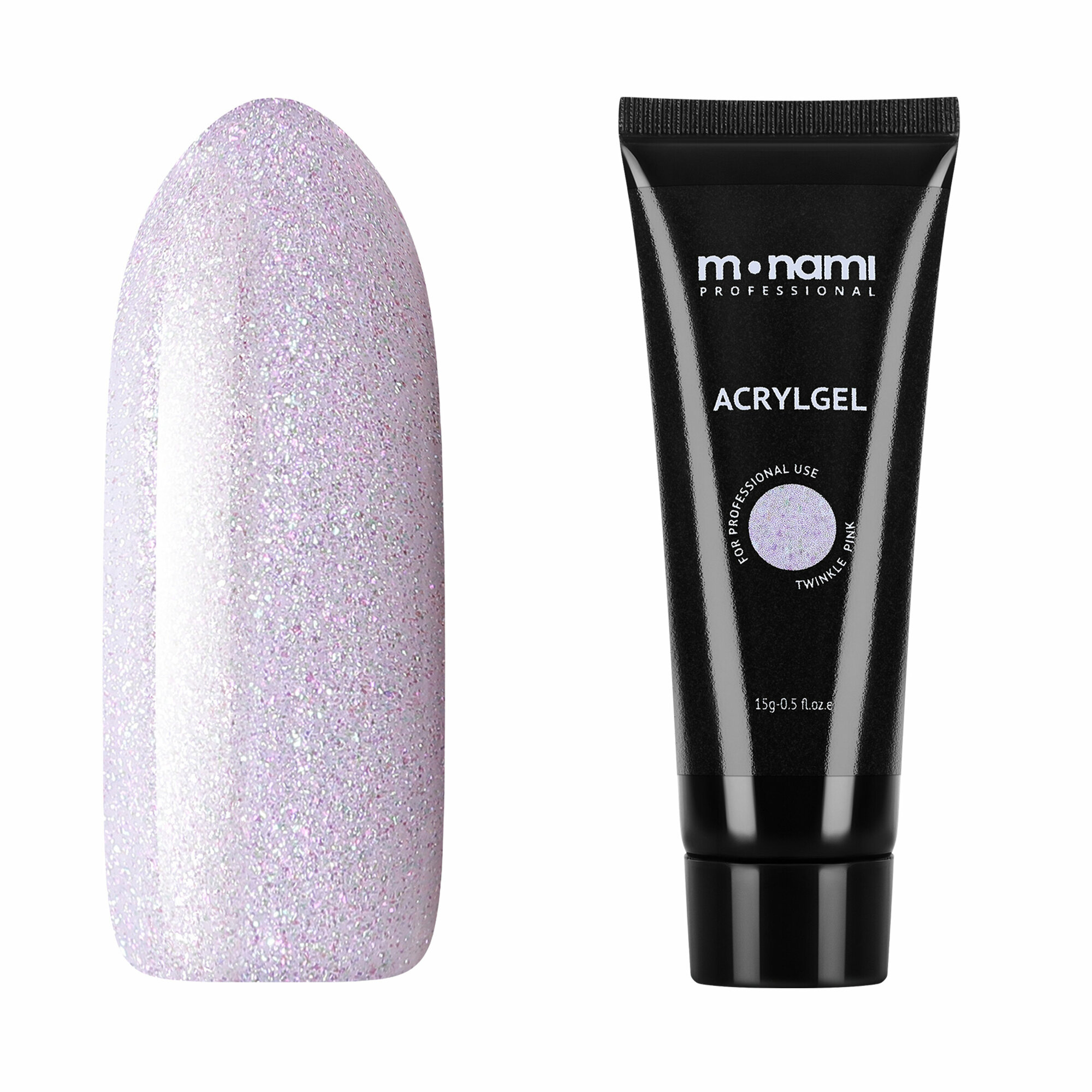 Акриловый гель для наращивания ногтей Monami Professional, AcrylGel Twinkle Pink 15г