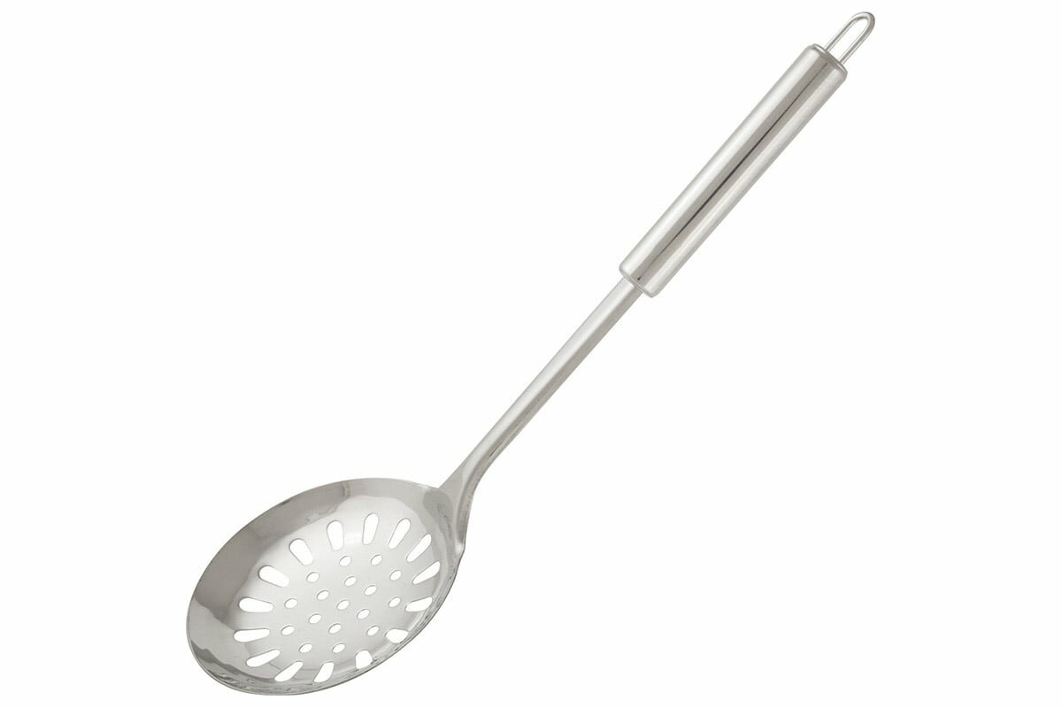 Mallony NIMBUS шумовка из нержавеющей стали 33,5x11,2 см, овальная ручка с подвесом