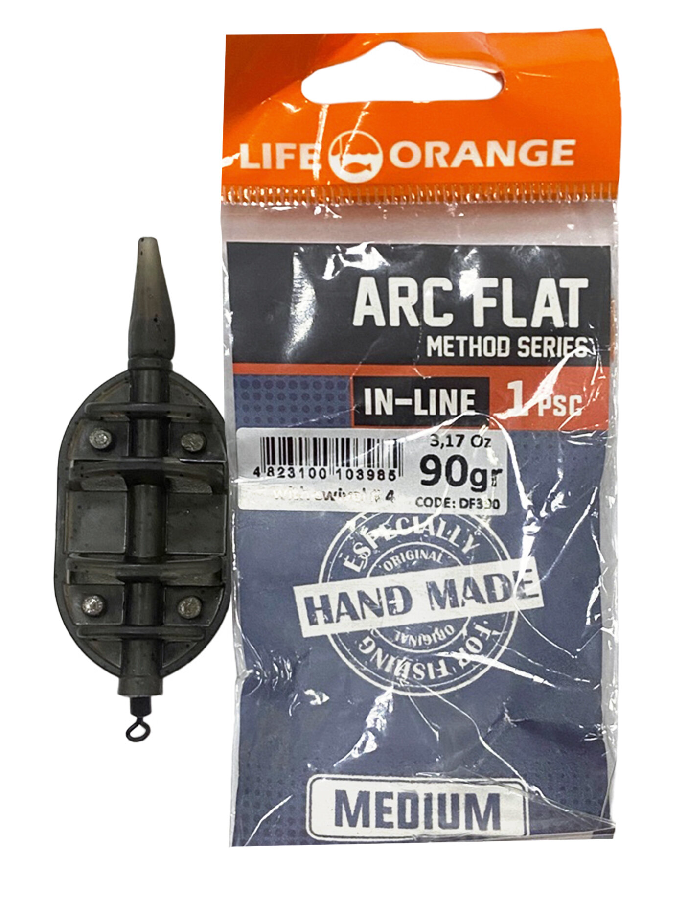 Orange кормушка с вертлюгом №4 ARC Flat Method 90гр для рыбалки на реках и водохранилищах