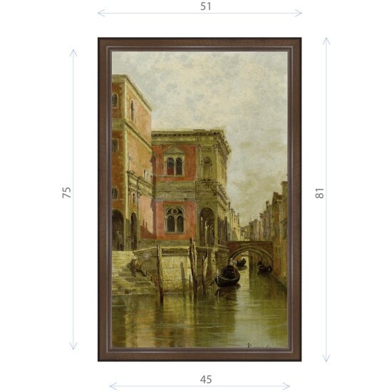 Картина Декор Депо Антониетты Брандейс Венецианский канал Матовая бумага в раме без стекла 81х51 см, DDK53355E21W45H75P24