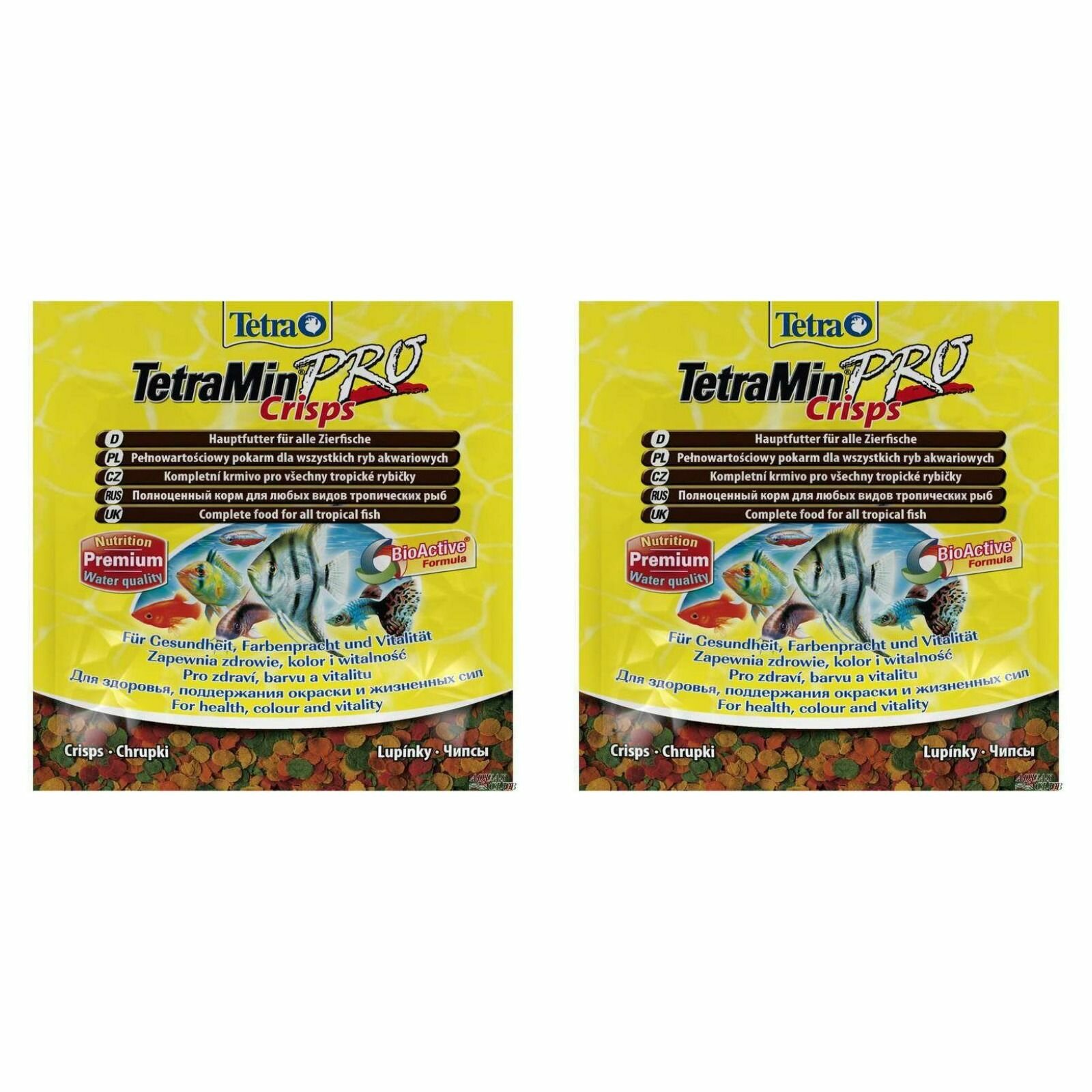 Tetra Корм сухой TetraMinPro Crisps, для декоративных рыб, чипсы, 12 г, 2 уп