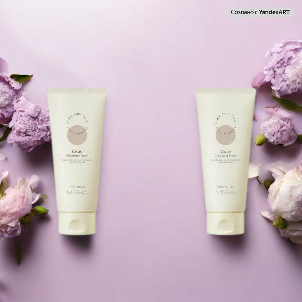 Missha Пенка для умывания Creamy Latte с маслом Какао и медом, 172 мл, 2 шт