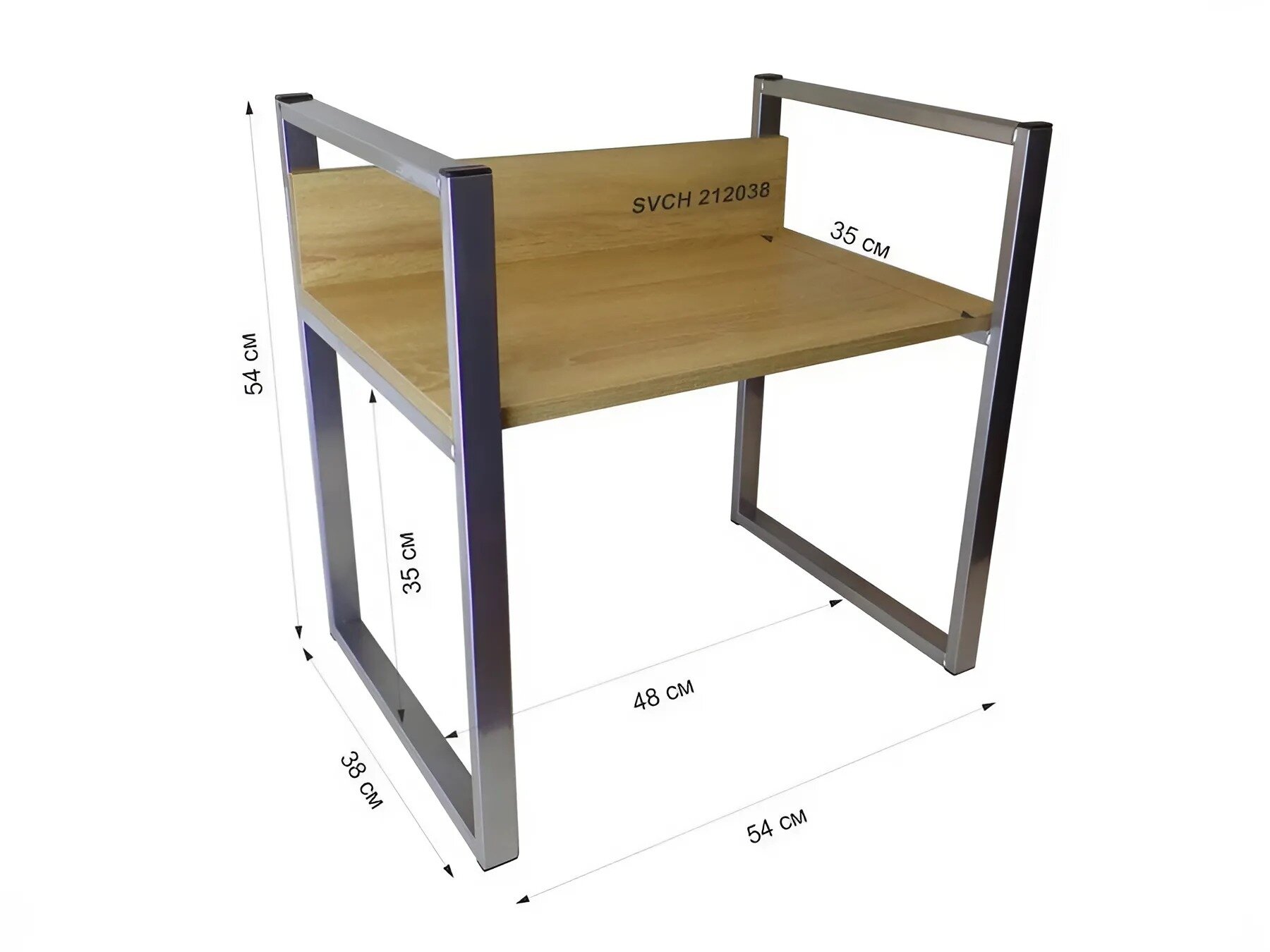 Полка для микроволновки GARROSS "SIBERIA 212038", 1 полка 35х54 см, высота 54 см, каркас серебристый, цвет полки сонома