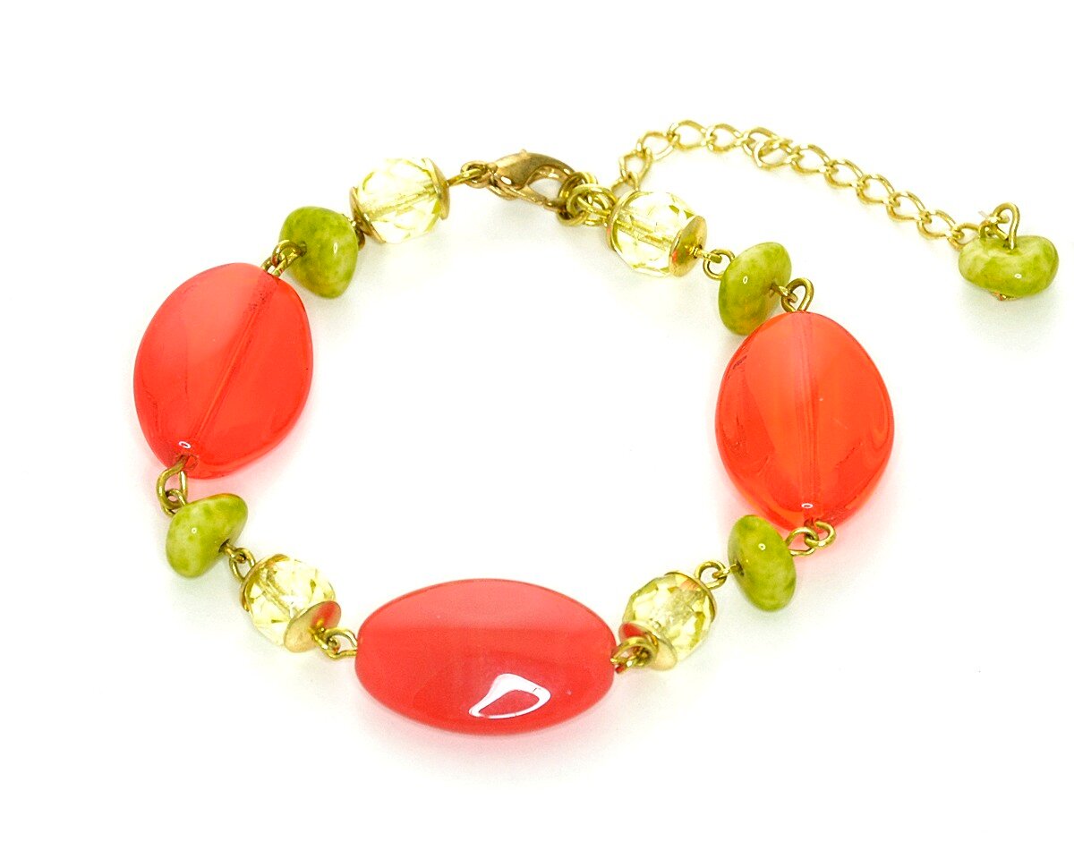 Браслет Bohemia Style, стекло, хрусталь, богемское стекло, металл