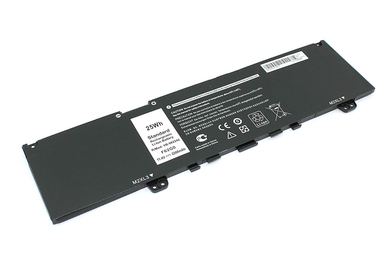 Аккумулятор F62G0 для ноутбука Dell Inspiron 13 7373, 11.4V, 2200mAh, Li-Ion