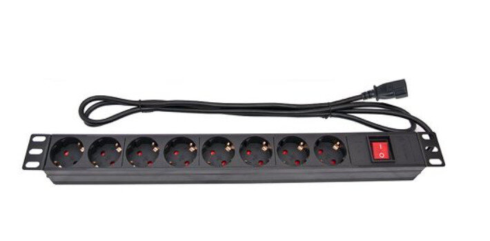 Блок розеток Cabeus PDU-8P-2IEC, для телекоммуникационного оборудования, 8 розеток