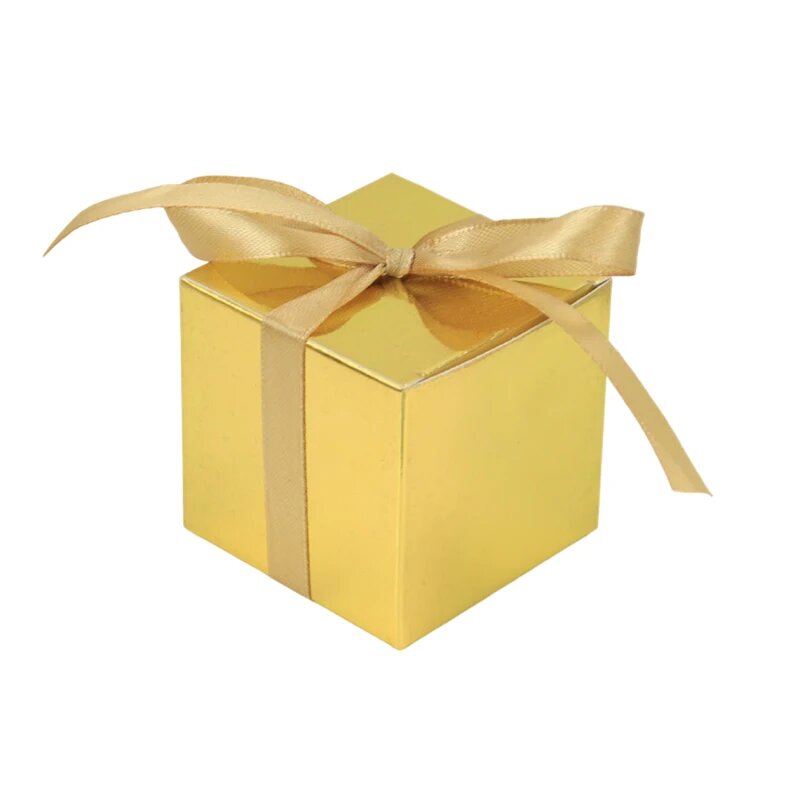 20шт Золотые подарочные коробочки Reflective gold