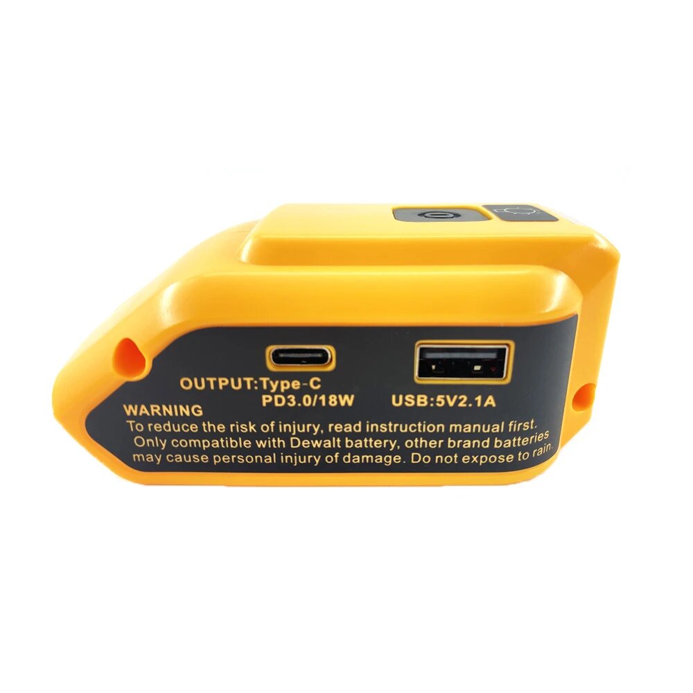 Новый сменный источник питания DCB090 для адаптера батареи Dewalt 20 В макс. 18 В с USB и светодиодной рабочей подсветкой TYPE-C