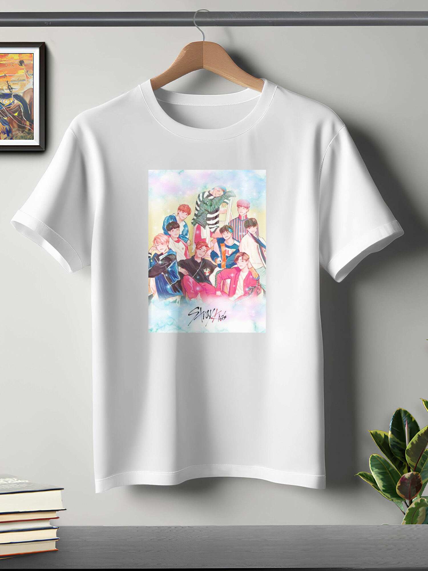 Футболка  Детская ONEQ 158 (13-14) размер с принтом Stray Kids, белая