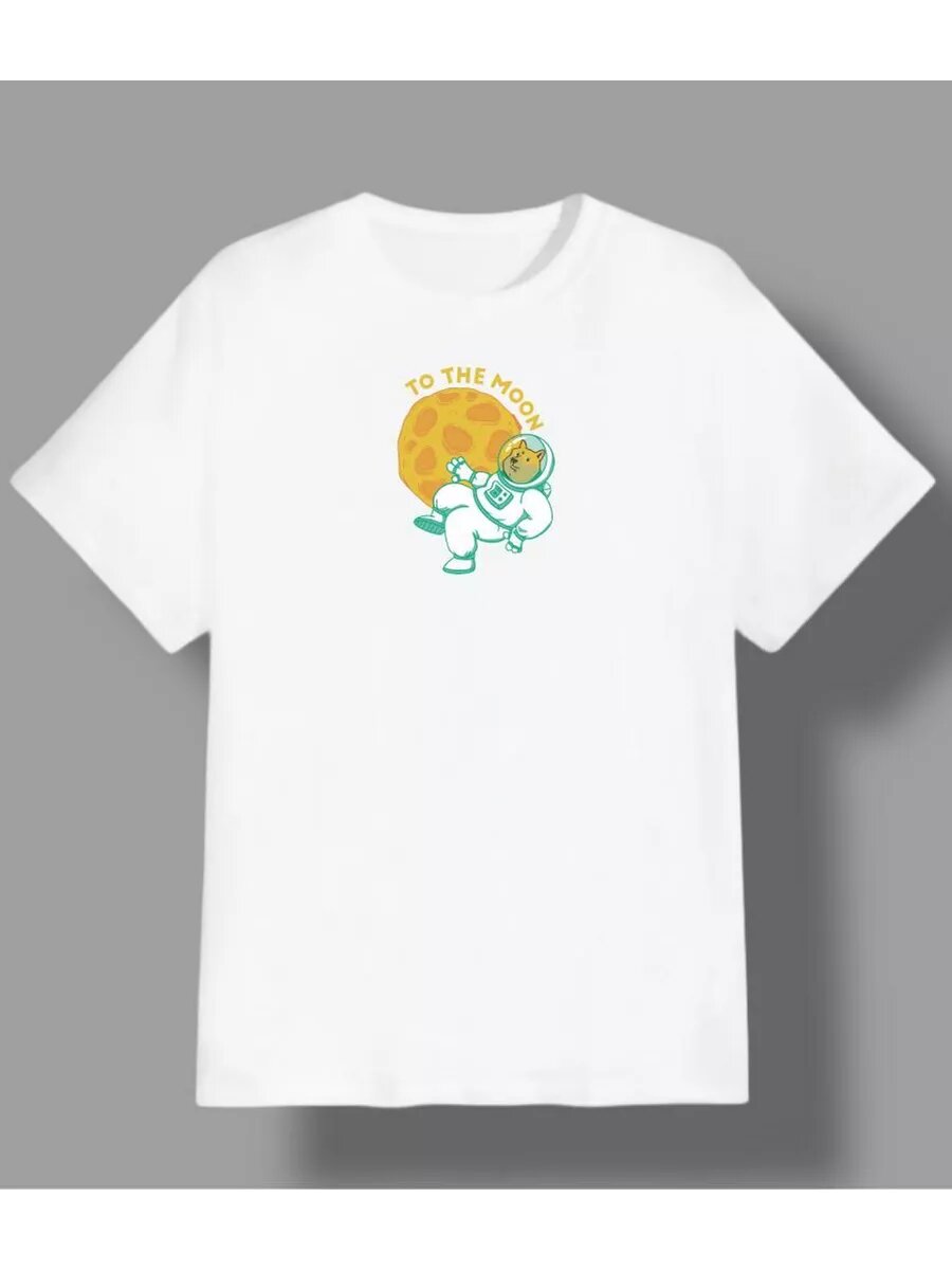 Футболка собака мем луна