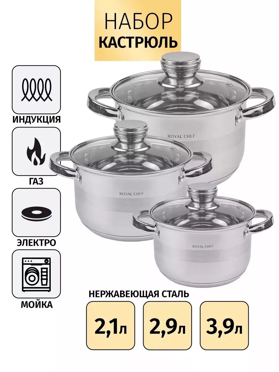 Набор кастрюль из нержавеющей стали