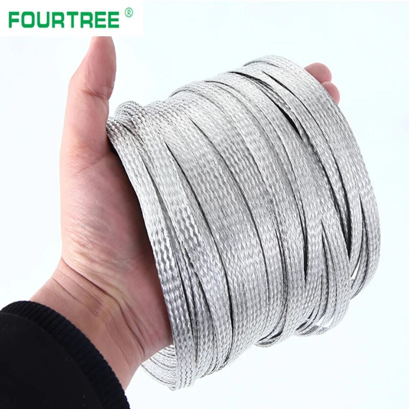 Медный луженой оплетка провод 1,5-12 мм2 4mm Width 1.5mm2, Tined Copper