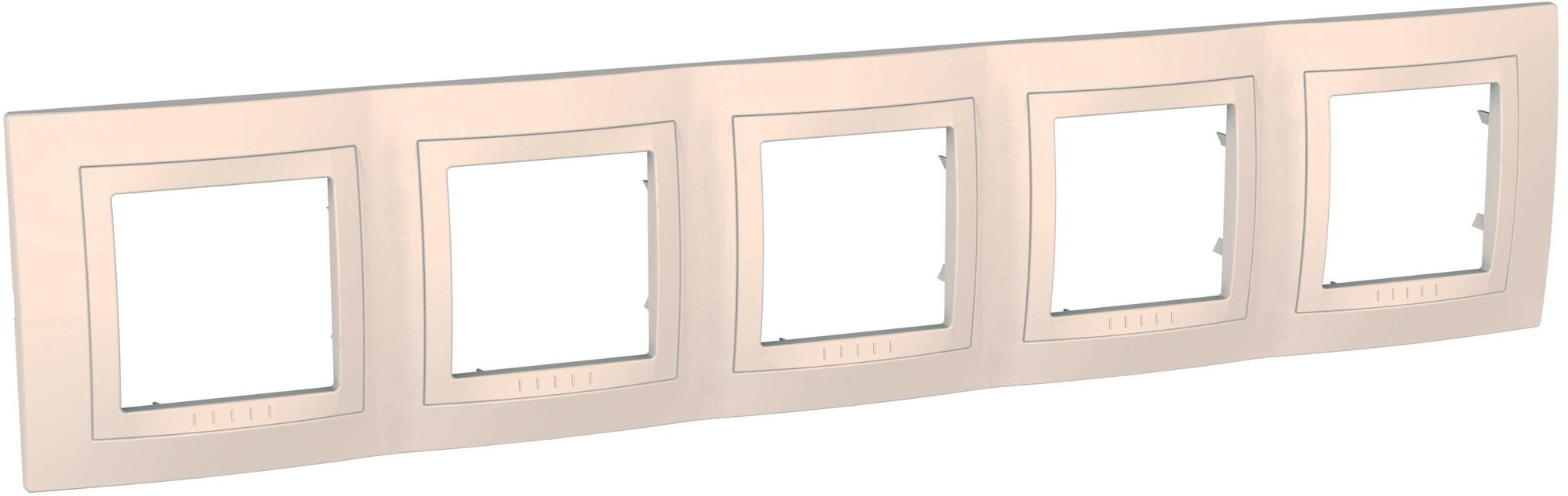 Рамка Unica 5 постов с декоративным элементом бежевая MGU2.010.25