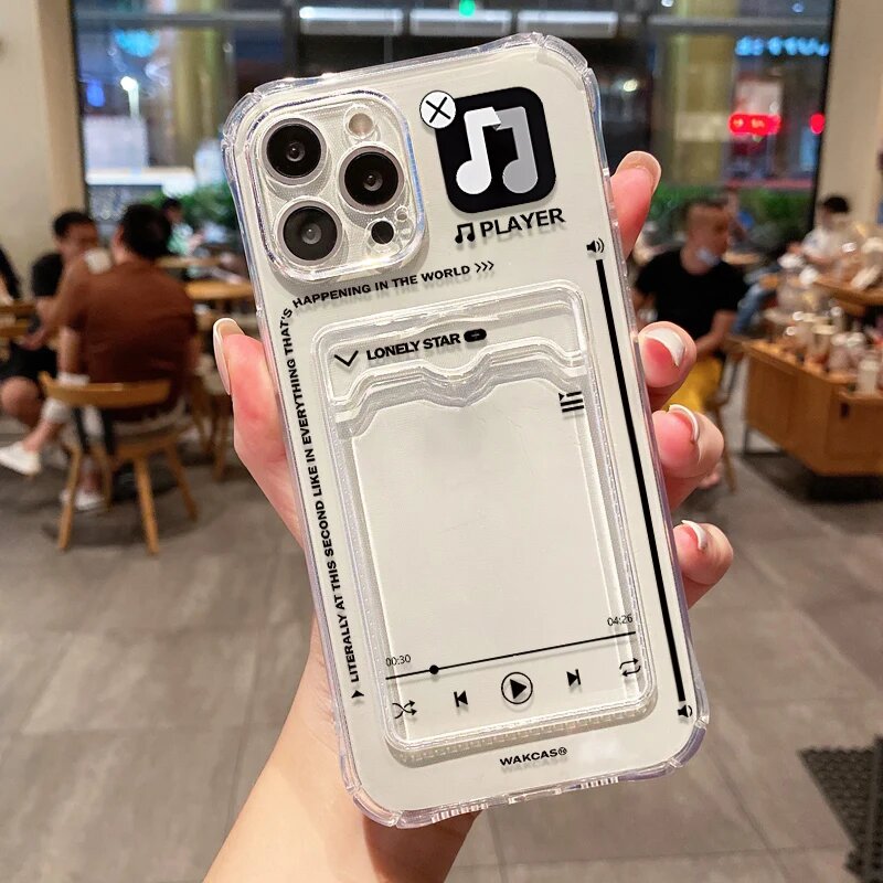 Прозрачный мягкий чехол-кошелек для iPhone 11, 15, 16, 13, 14, 12 Pro Max, 01VA70, For iPhone 11 Pro