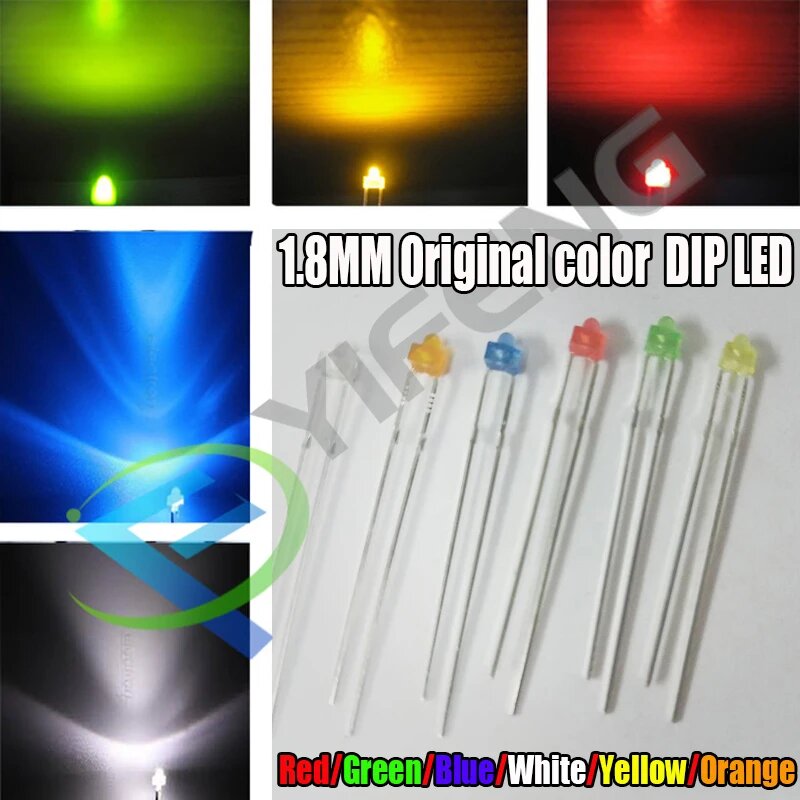 DIP LED YF 1.8 мм, зеленый, 30 шт.