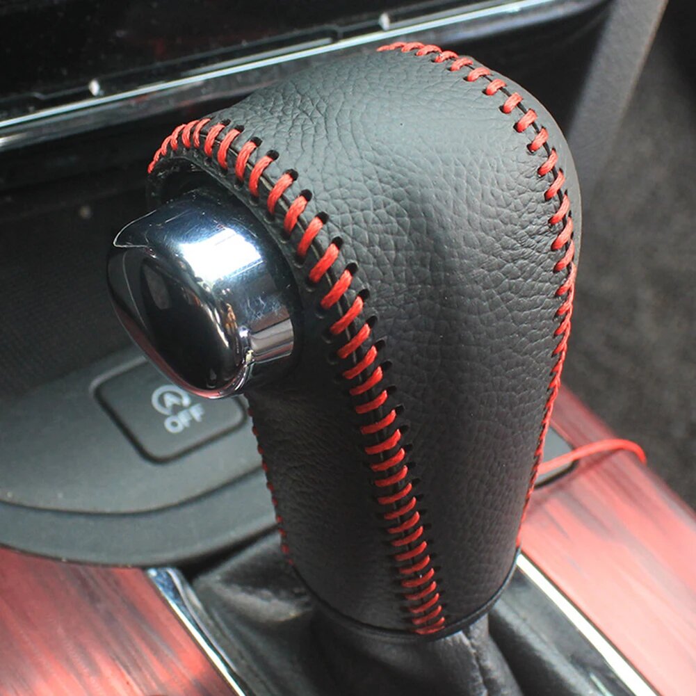 Кожаный чехол для защиты ручки переключения передач для Honda Vezel HRV HR-V 2014 - 2020 PU red line