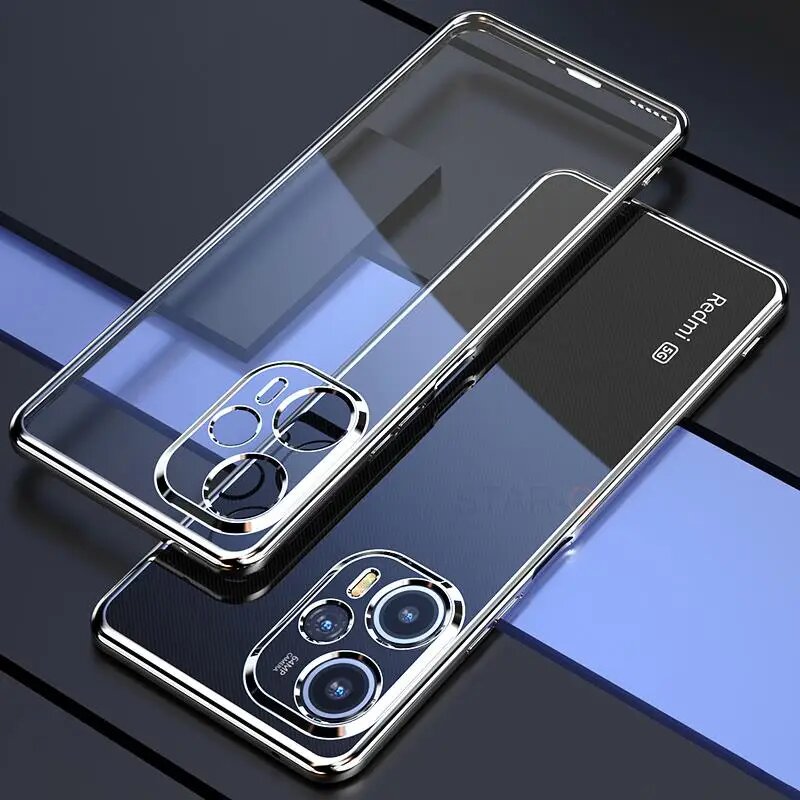 Чехол Poco X5 Pro серебряный, прозрачный силикон