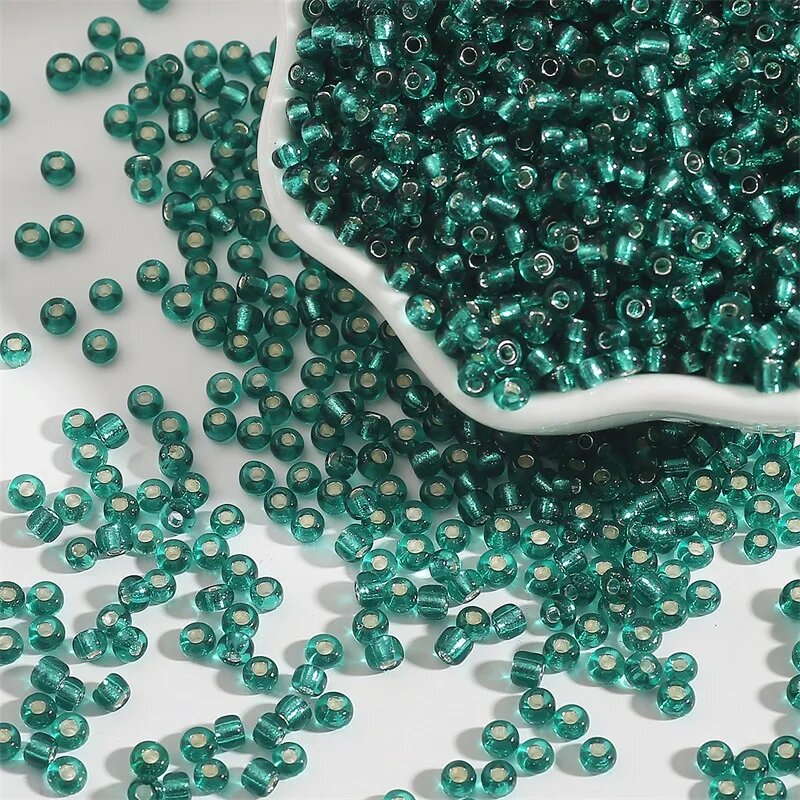 Изумрудный и Peacock Green бисер стеклянный 3 мм (500 шт)