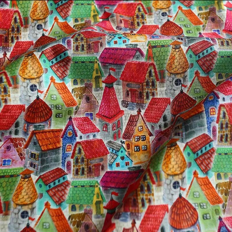 FABILL Хлопковая ткань 20-х годов с принтом 0.5м C 5