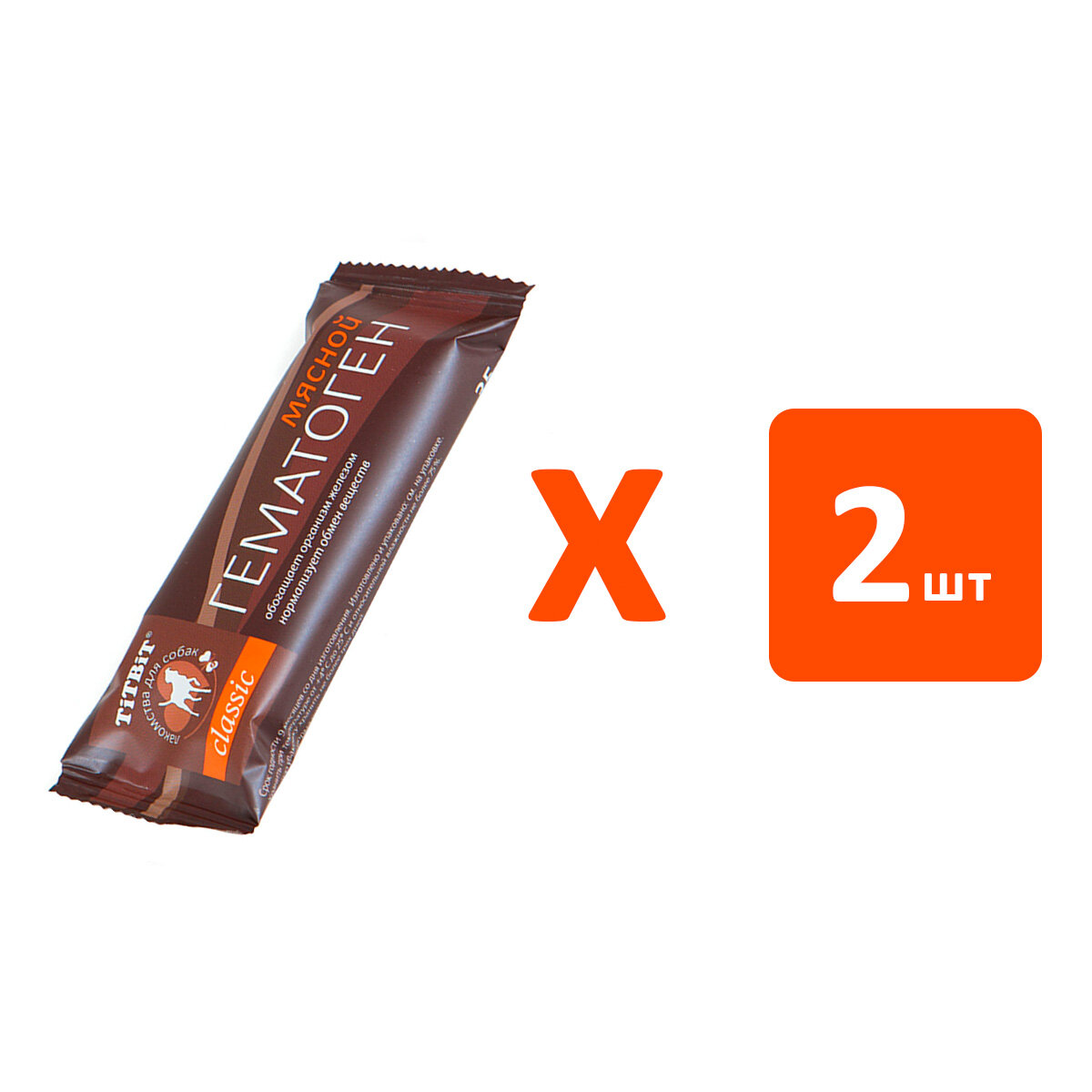 Лакомство Tit Bit Classic для собак, гематоген мясной, 35 г х 2 шт