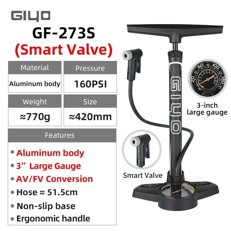 GIYO Велосипедный насос 160 PSI
