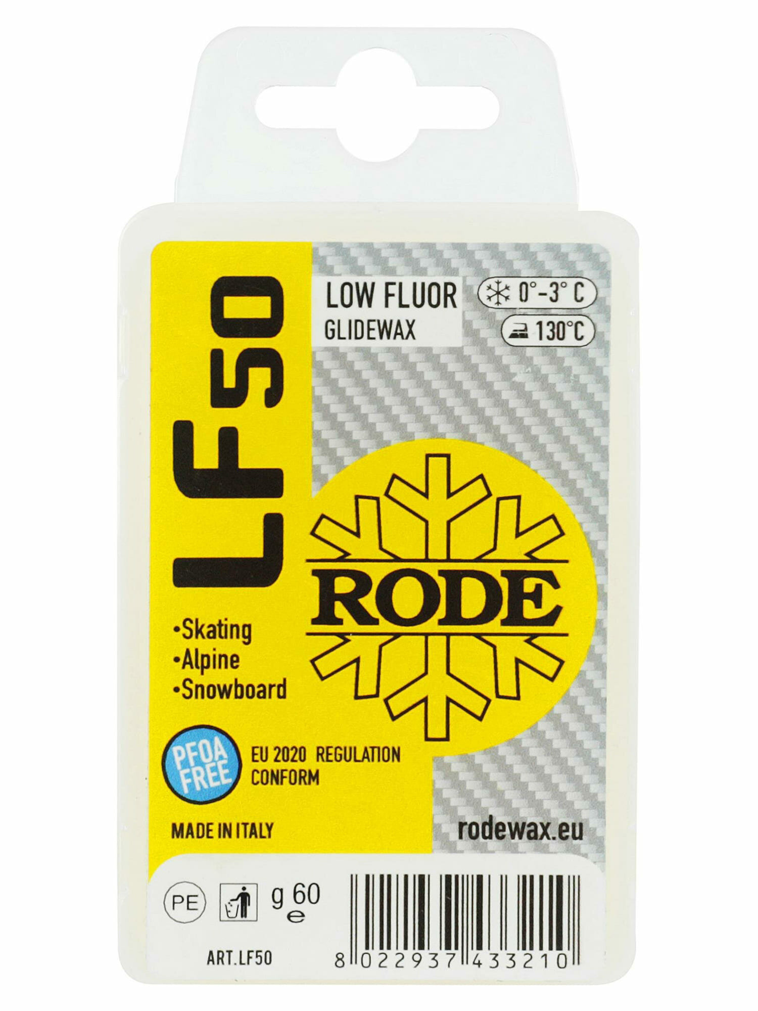 Низкофтористый парафин скольжения твердый RODE Low Fluor Glider 0C° …-3C° 60g