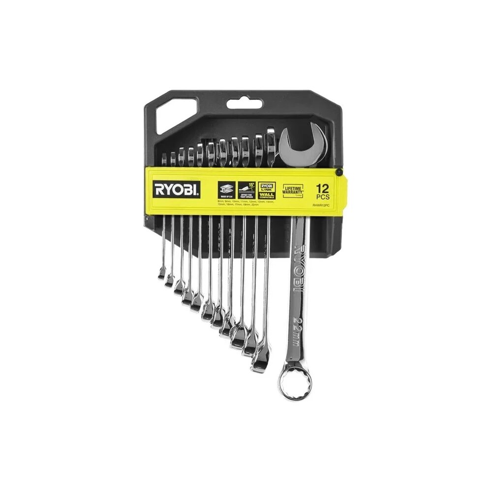 Набор ключей Ryobi RHWR12PC, CrV, антикоррозийное покрытие, 12 шт