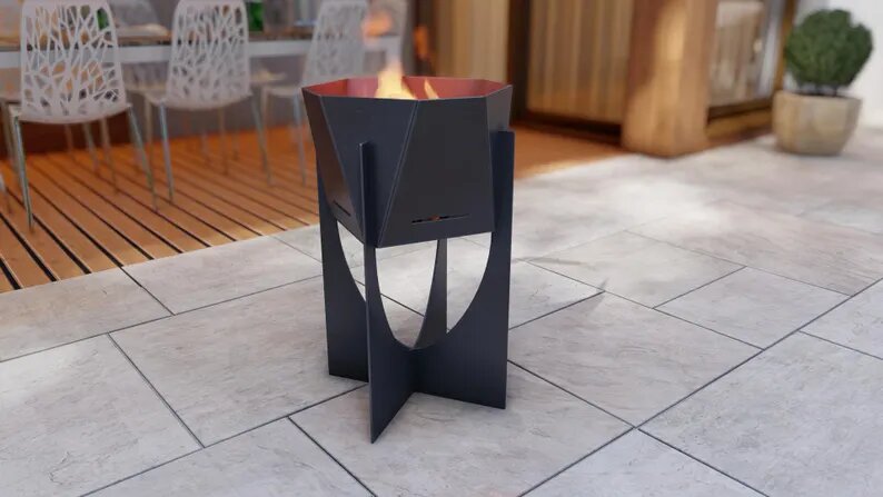 Костровая чаша/ Чаша для костра уличная/Очаг для костра 47х47х74