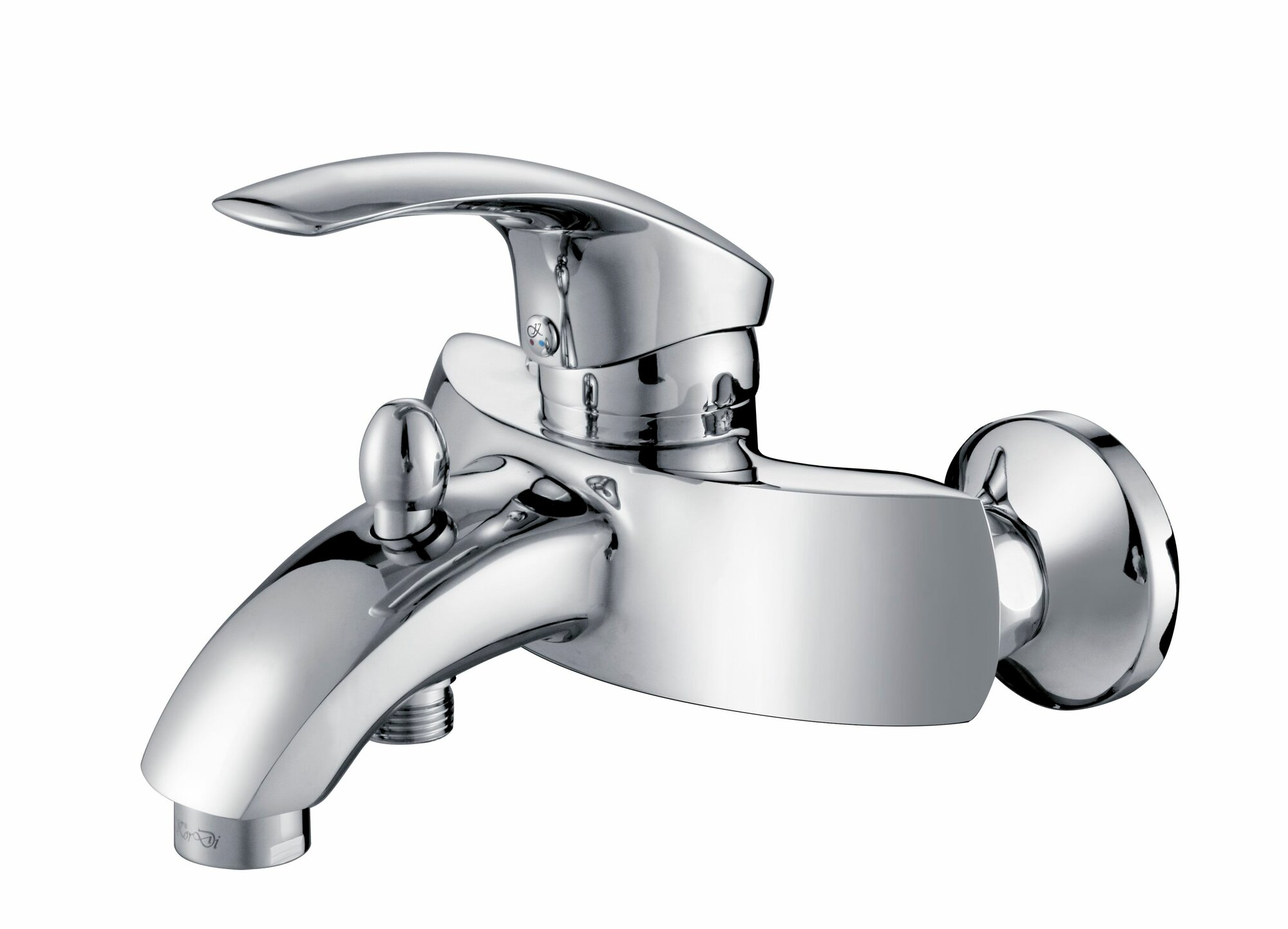 Смеситель для ванны/душа KorDi KD8104-C58 хром, в комплекте с ручным массажным душем и шлангом 150 см.