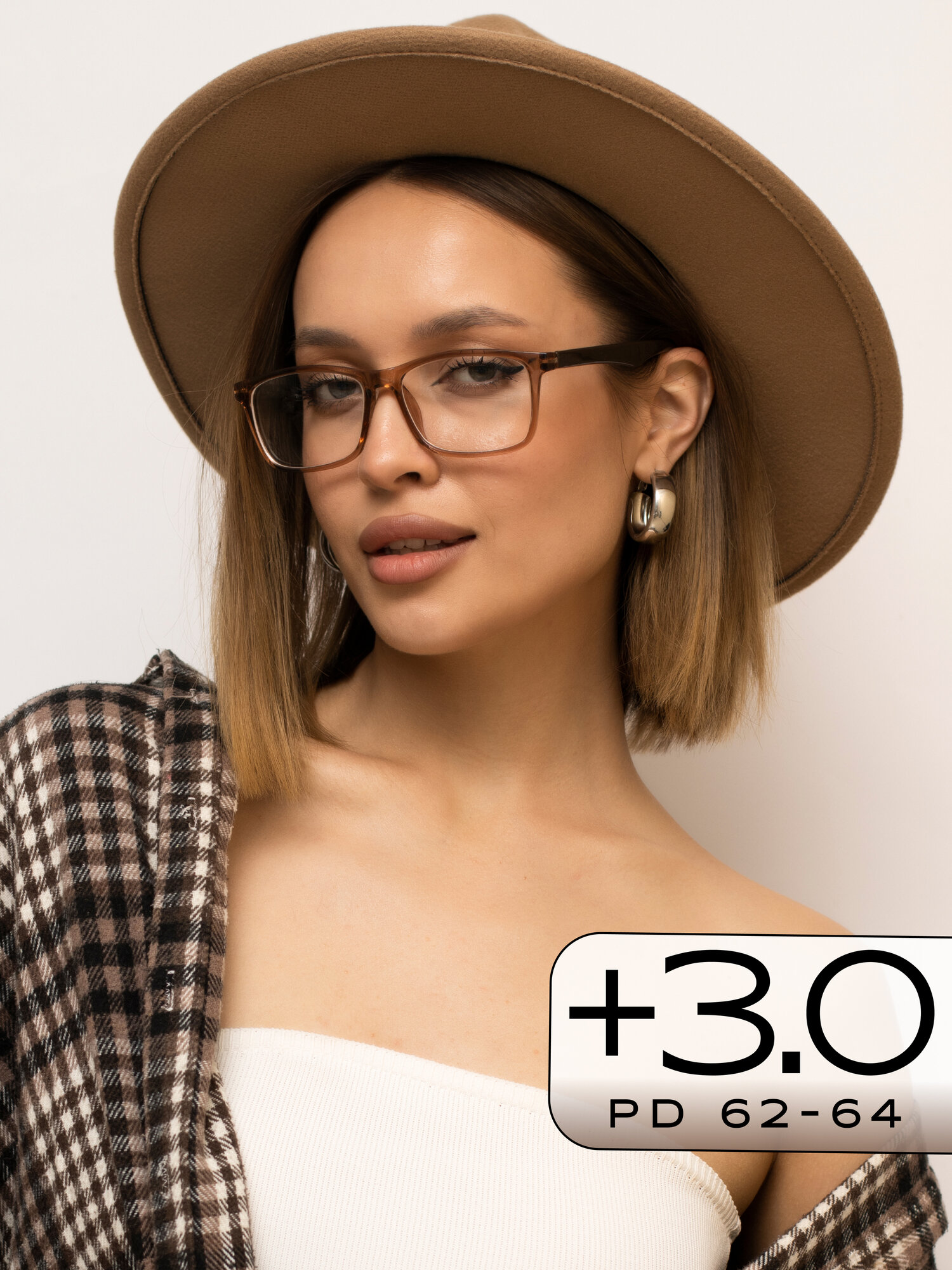 Корригирующие очки для зрения +3 / Готовые очки для чтения с диоптрией +3,0