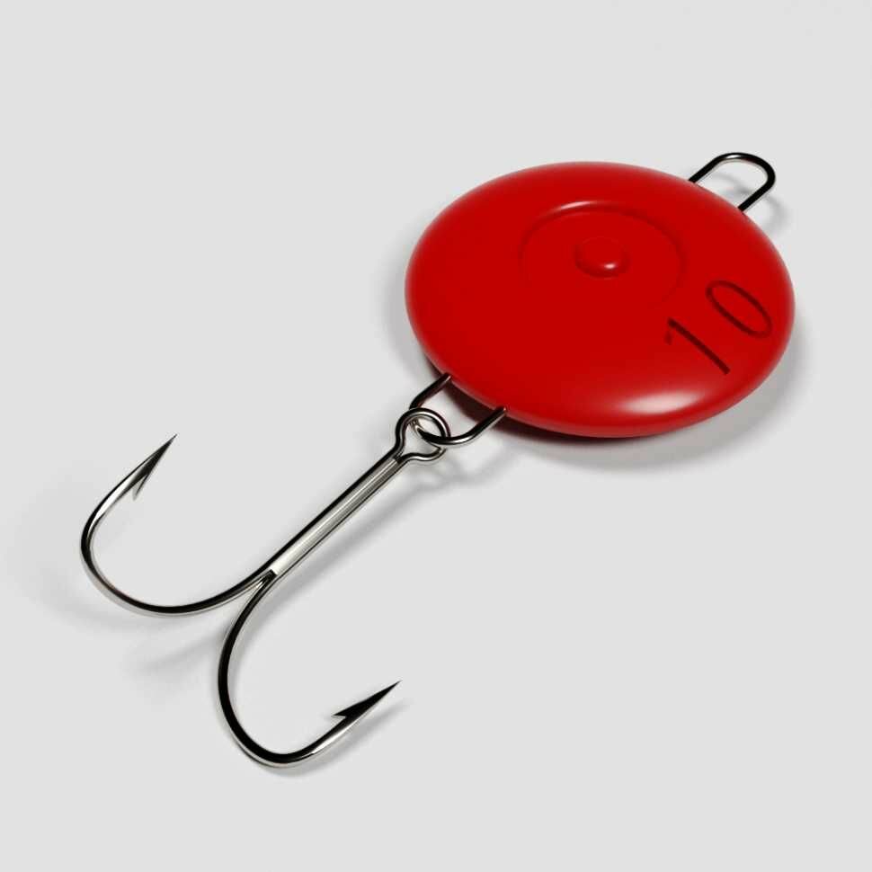 Пуговица - блесна Best Fishing с крючком 25гр. (5шт.) Red