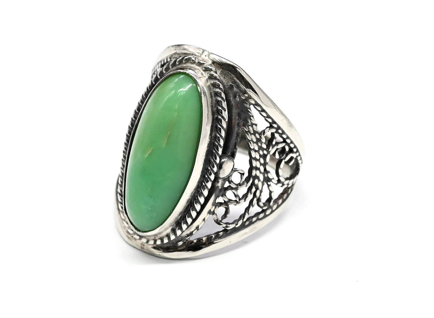 Кольцо, хризопраз