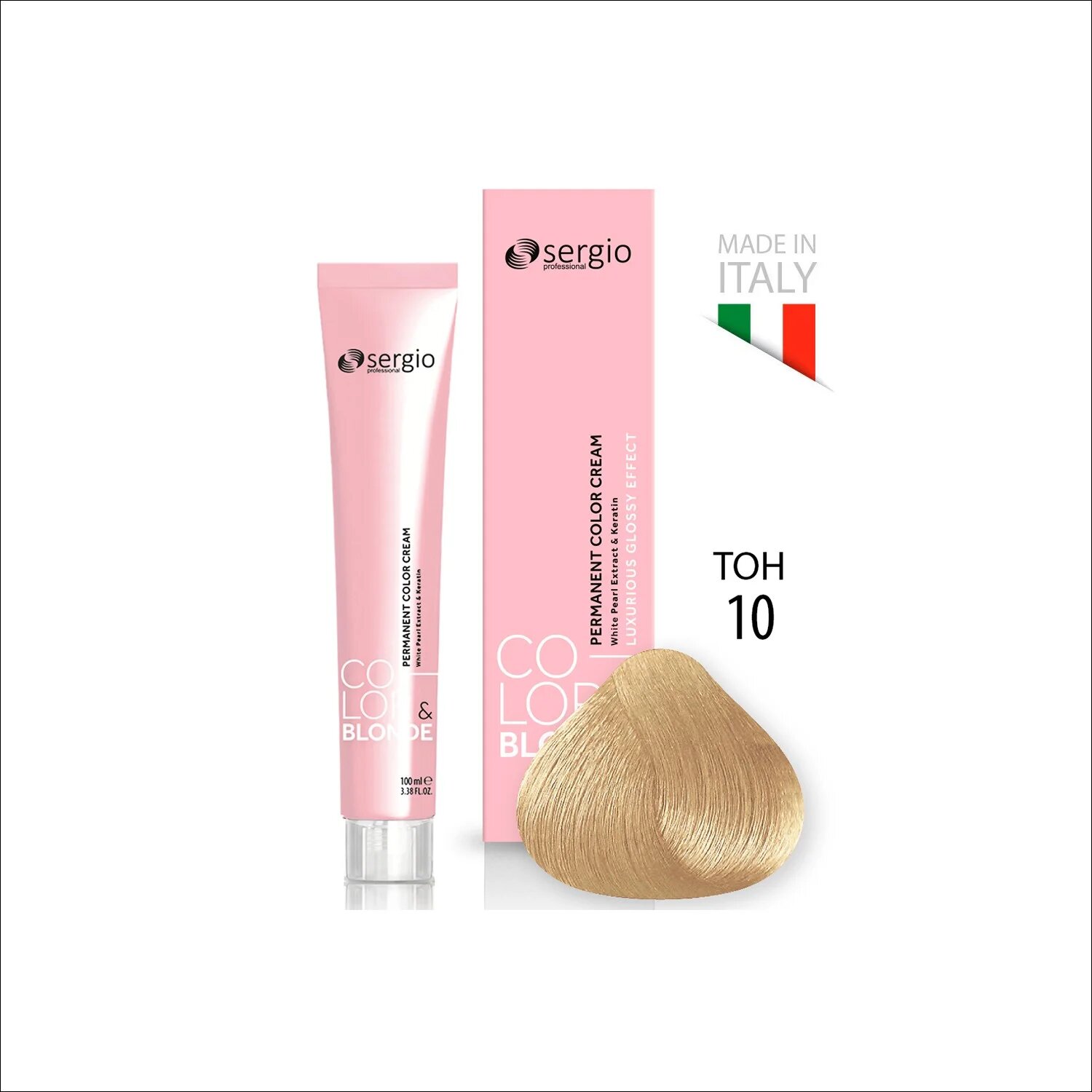 Перманентный краситель для волос 10 очень светлый блондин, 100мл, sergio professional
