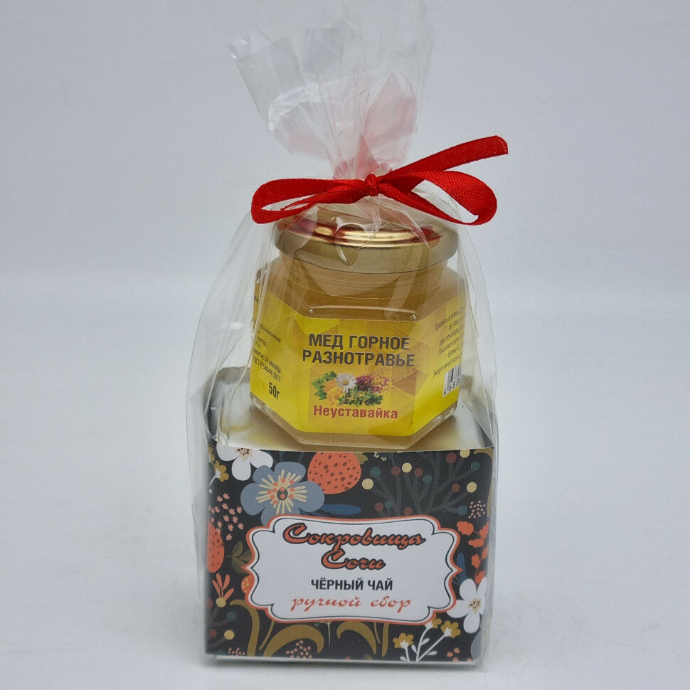 Чай черный ручной сбор 35гр +мед 50гр