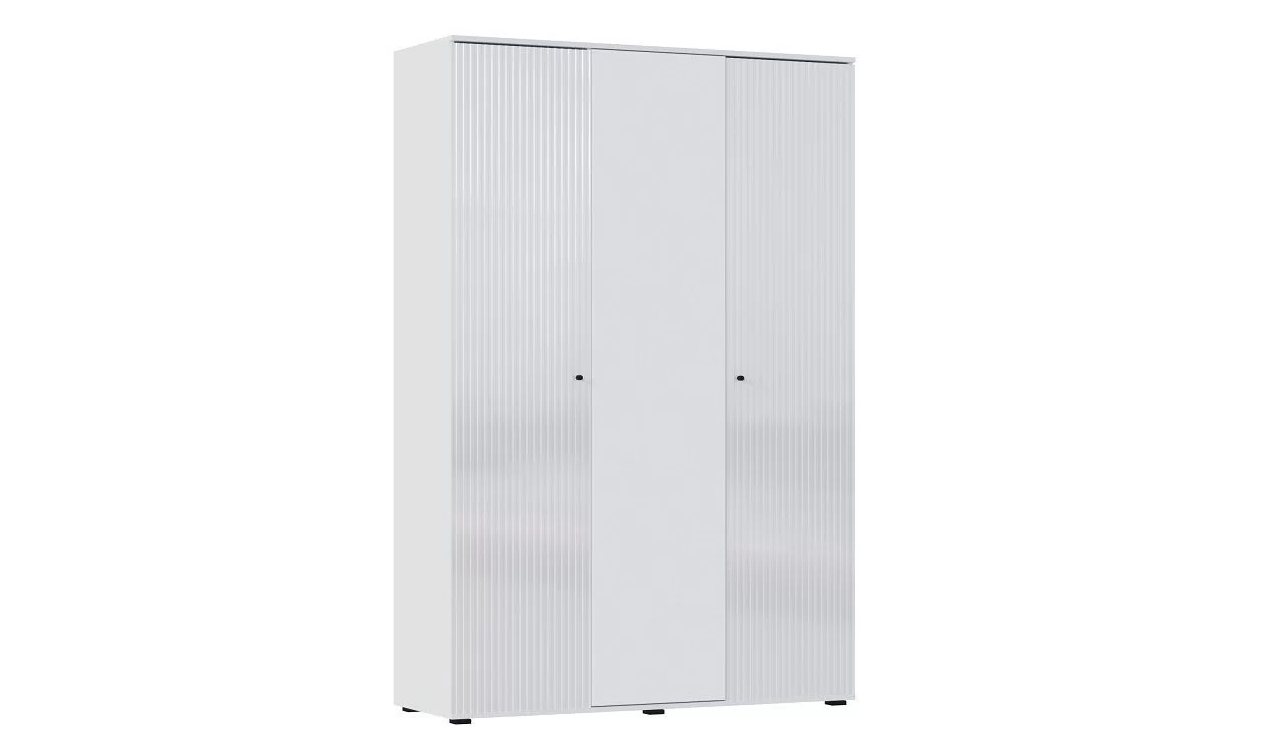 Шкаф 3-х ств. Оливия 1500х2216х524 мм, Белый/Белый Глянец Холодный, МИФ