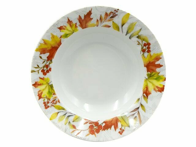 Тарелка суповая Осенний дворик фарфор 20см Добрушский фарфоровый завод
