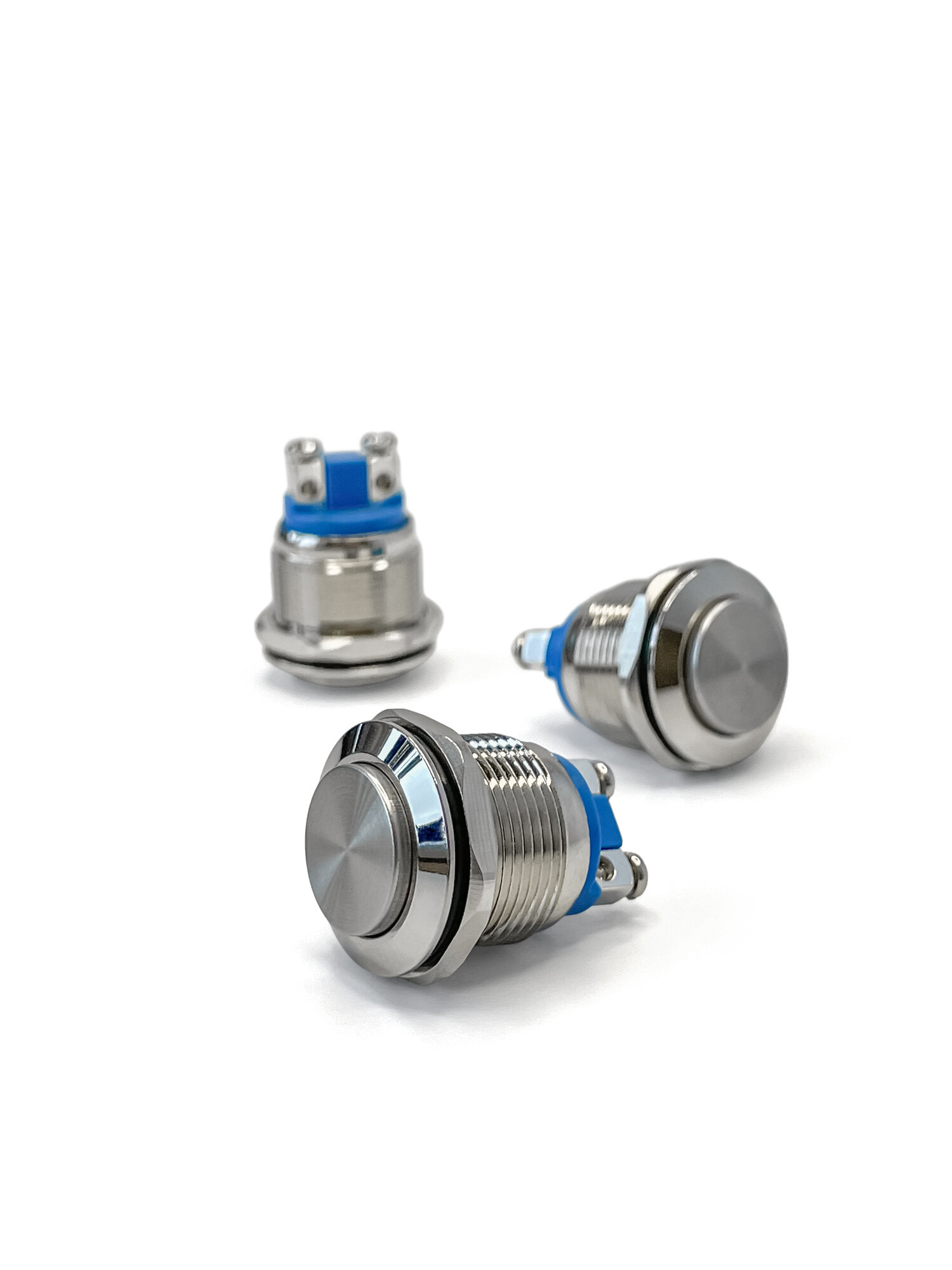 3 шт. Антивандальная кнопка без фиксации, влагозащищенная IP65, металлическая кнопка включения, двухконтактная, 19 мм