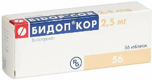 Бидоп Кор, таблетки 2.5 мг, 56 шт.