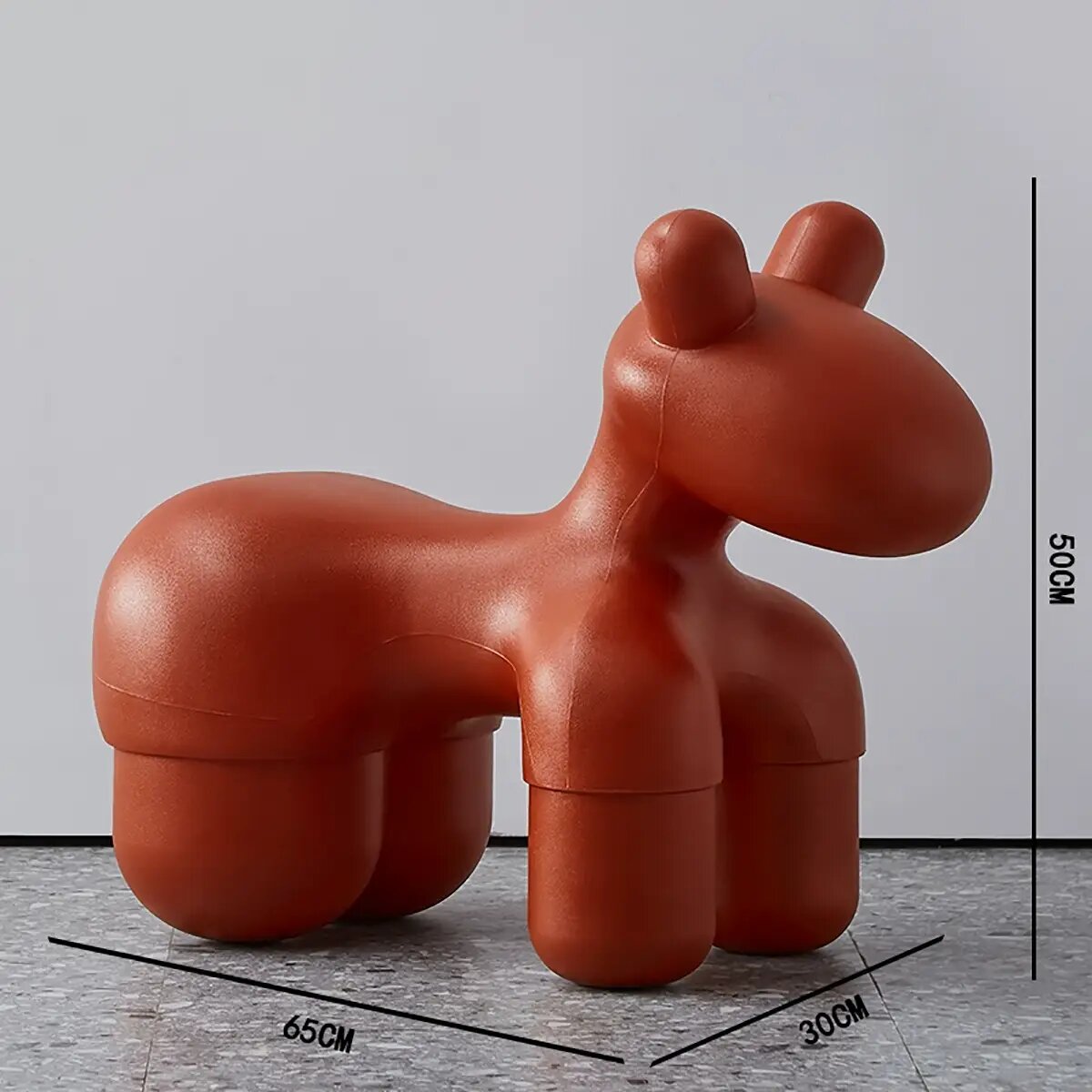 Табурет для гостиной и детской из пластика в стиле Pony Chair (цвет красный 65*30*50 см)