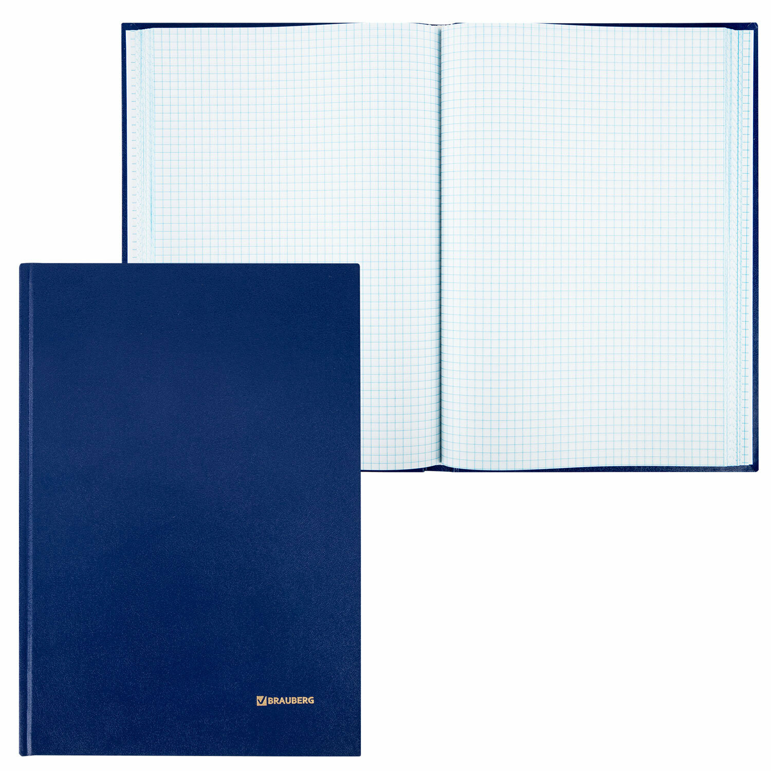 Книга учета 160 л, клетка, твердая, бумвинил, блок офсет, А4 200х290 мм, BRAUBERG, 130182
